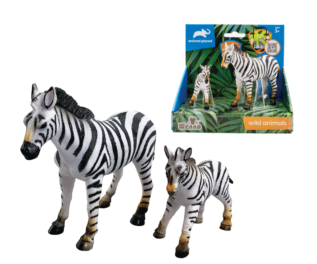 Animal Planet 2 Pcs Zebra In Open Touch Box – Toys4me