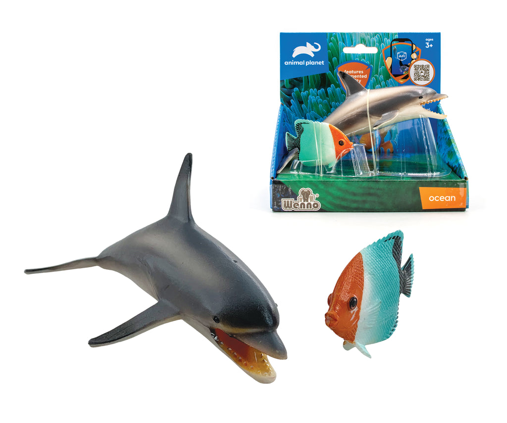 Animal Planet 2 Pcs Dolphin And Fish In Open Touch Box – Toys4me