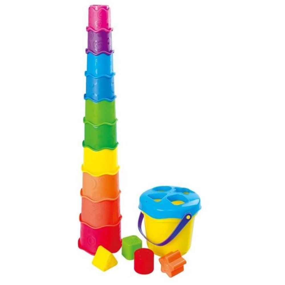 Playgo Rainbow Cups And Shapes Bucket Toy for Kids – Toys4me