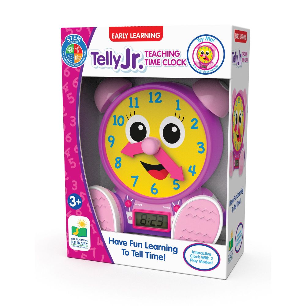 The Learning Journey Telly Jr. Teaching Time Clock â€“ Pink – Toys4me