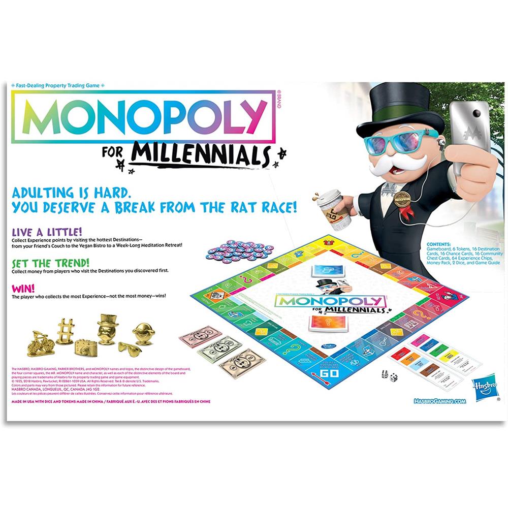 Monopoly for Millennials Board Game – Toys4me
