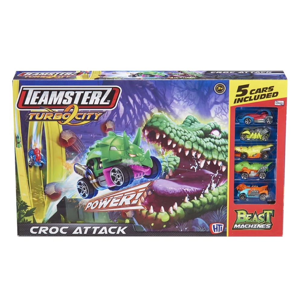 Teamsterz - Beast Machines Croc Attack with 5 cars – Toys4me